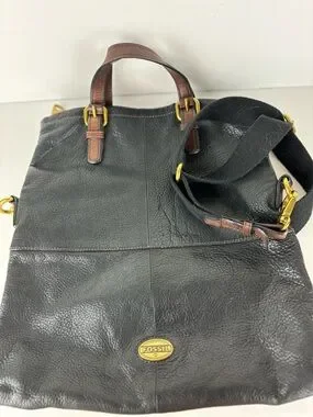 Fossil | Bags | Fossilexplorer Black Pebbled Leather ...
